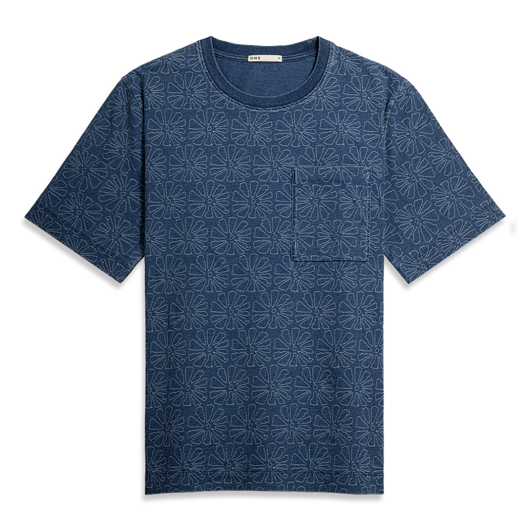 O.N.S | t-shirt for men - Baseile Pocket Indigo Tee Mid Indigo Laser ...